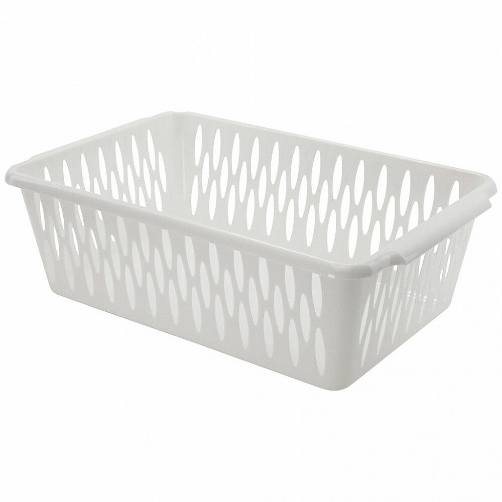 Корзина для хранения Plast team "Keeplex", пластмассовая, M, 30х19,5х9,5 см, цвет Белое облако