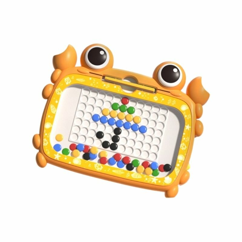 Детская доска для рисования магнитной ручкой "краб"-Оранжевый-S