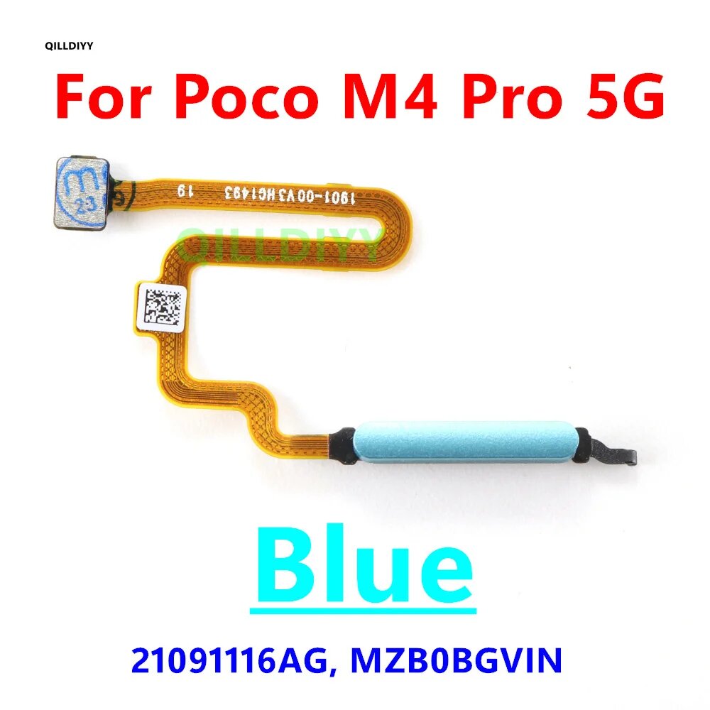 Датчик отпечатков пальцев, кнопка «Домой», меню, сканер Touch ID для Xiaomi Poco M4 M4 Pro 5G Blue