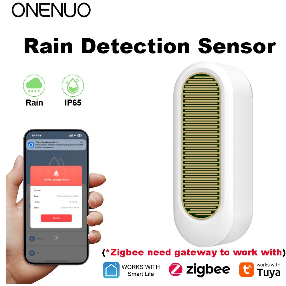 Датчик дождя ONENUO 881WZ Zigbee для улицы Zigbee White