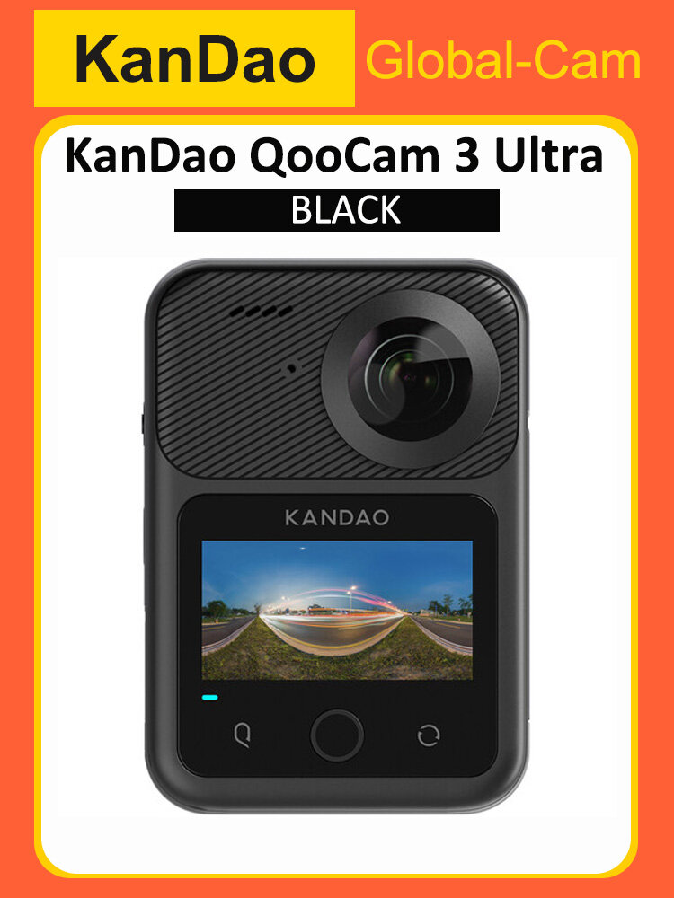 Экшн камера KanDao QooCam 3 Ultra 360°，Водонепроницаемая спортивная камера 8K с двумя сенсорами 1/1,7 дюйма, фото 96 МП