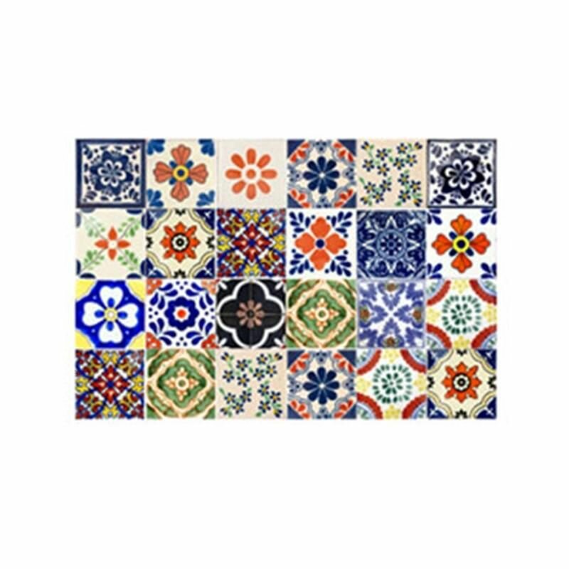1 набор из 24 штук, ретро-плитка, антикварная плитка с яркой пленкой 20х20см-ET228