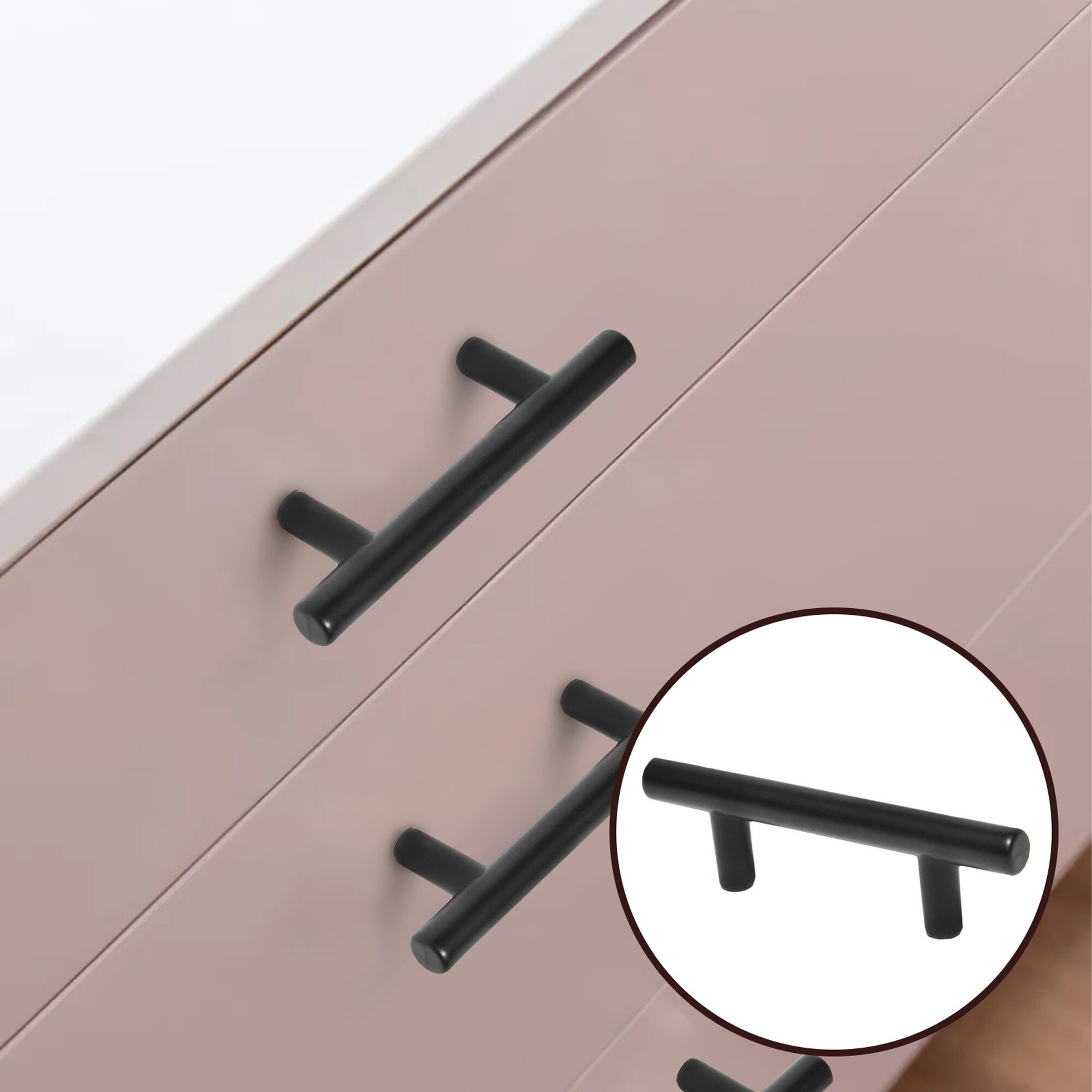 Ручка-рейлинг тундра HARLOW, пластик, d=12 мм, м/о 64 мм, цвет черный, 4 шт