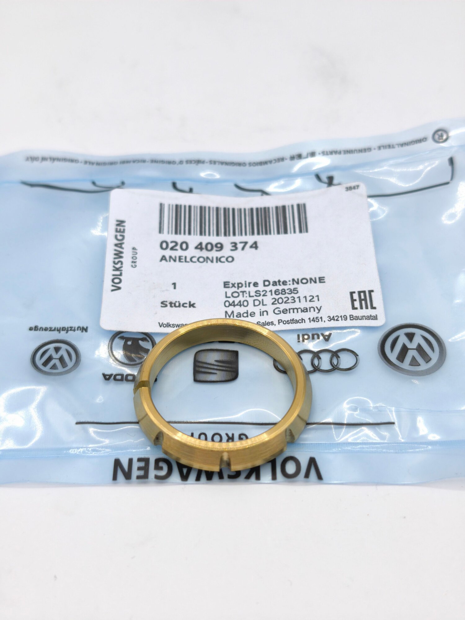 Кольцо коническое VAG 020409374 для VW Audi Skoda Seat 1 шт.