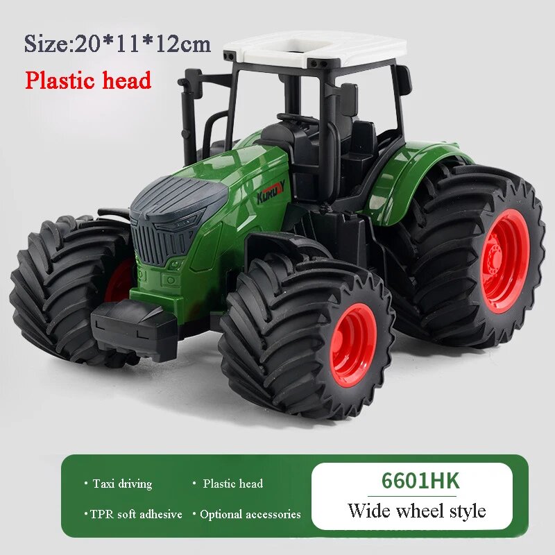 Трактор игрушечный зеленый, Plastic head wide 6601HK