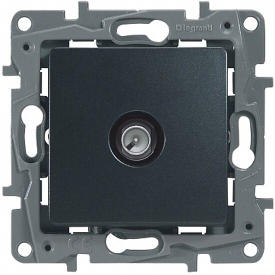 Розетка TV Legrand СП Etika 2дБ с топологией "звезда", антрацит, 672651