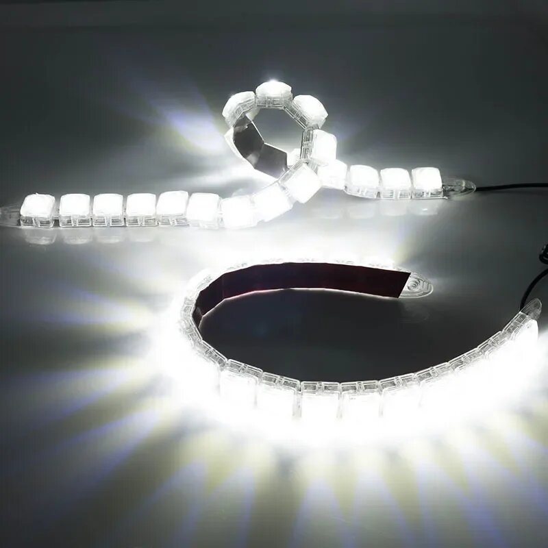 Светодиодная лента для ДХО, 10LED, Белый свет, Black Shell