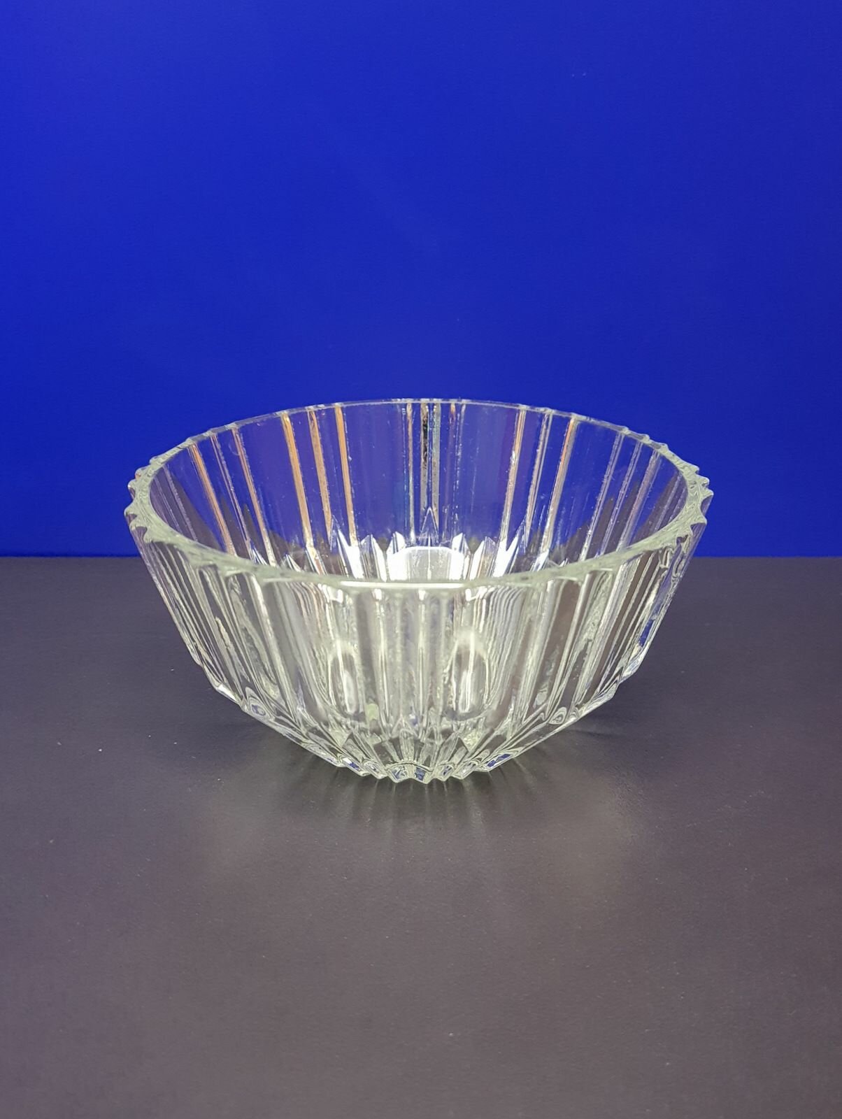 Винтажный салатник Лучистый, с геометрическим рельефным орнаментом, СССР 60-70е гг