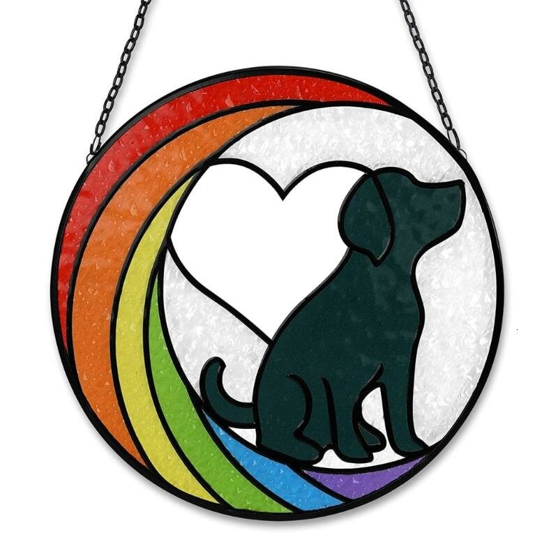 Сердечный подарок в память о собаке, витраж, A