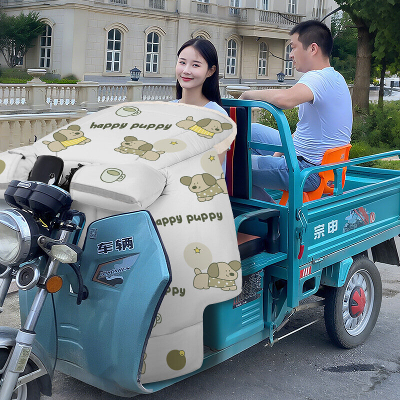 Ветрозащитный чехол для трехколесного электромобиля, зимняя версия с добавленным флисом и утолщением, водонепроницаемый и ветрозащитный чехол для электромотоциклов, зимняя модель для защиты от холода.