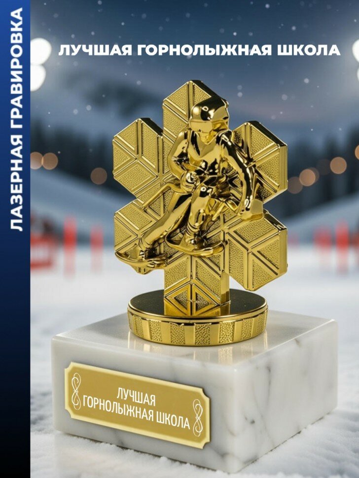 Статуэтка Лыжный спуск "Лучшая горнолыжная школа "