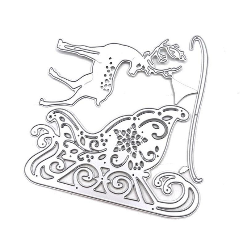 Новогодний олень на санях, стальные тисненые штампы