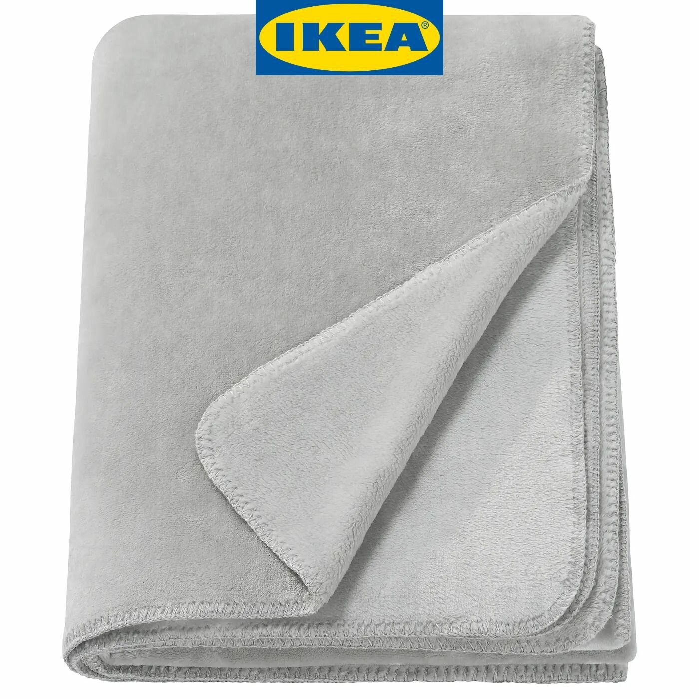 Икеа SL NGR MAL Домашний плед, светло-серый, 150x200 см