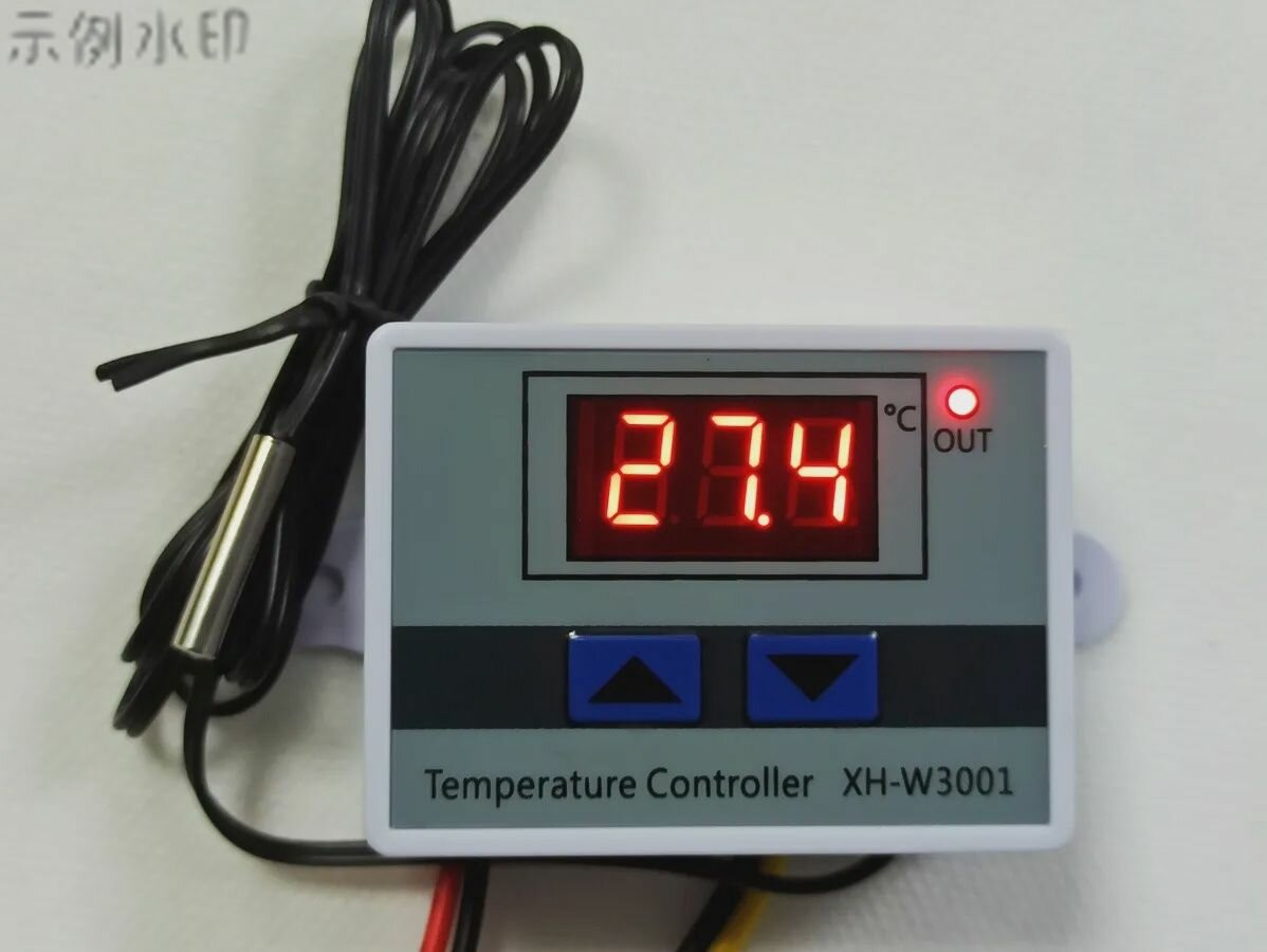 Терморегулятор электронный XH-W3001 220 Вт / терморегулятор с датчиком температуры для инкубатора, брудера, погреба, аквариума, для теплого пола, для обогревателя, для холодильника