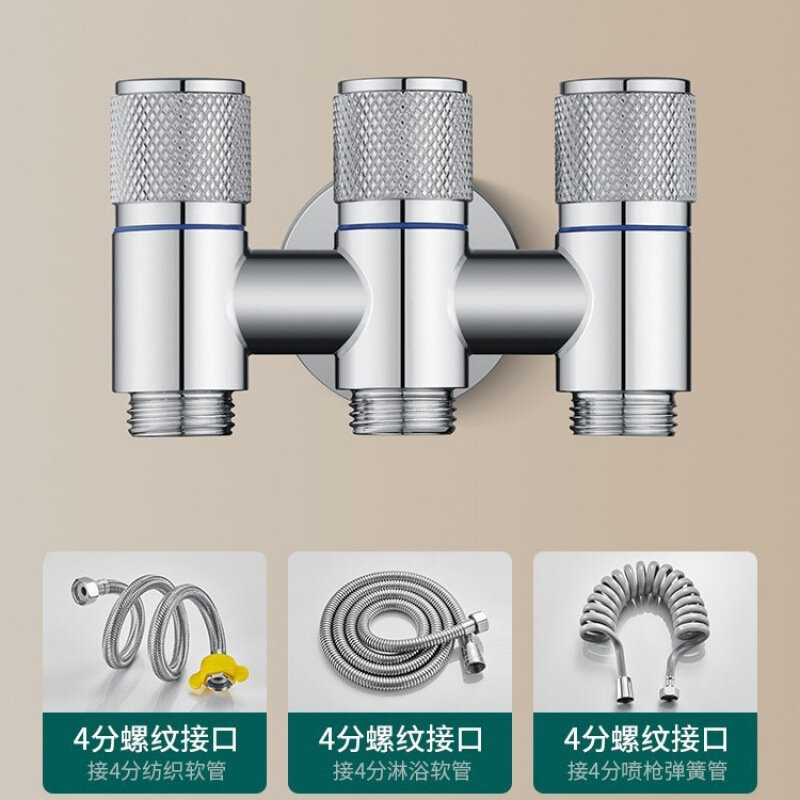 Клапан с одним входом и тремя выходами из меди, трехходовой смеситель, трехходовой водораспределительный клапан, смеситель для стиральной машины с тремя клапанами
