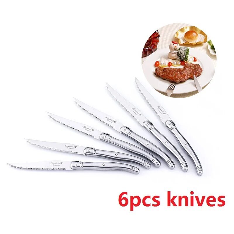 Набор ножей для стейка Laguiole из нержавеющей стали 2-12 шт. Белый, 6pcs knife