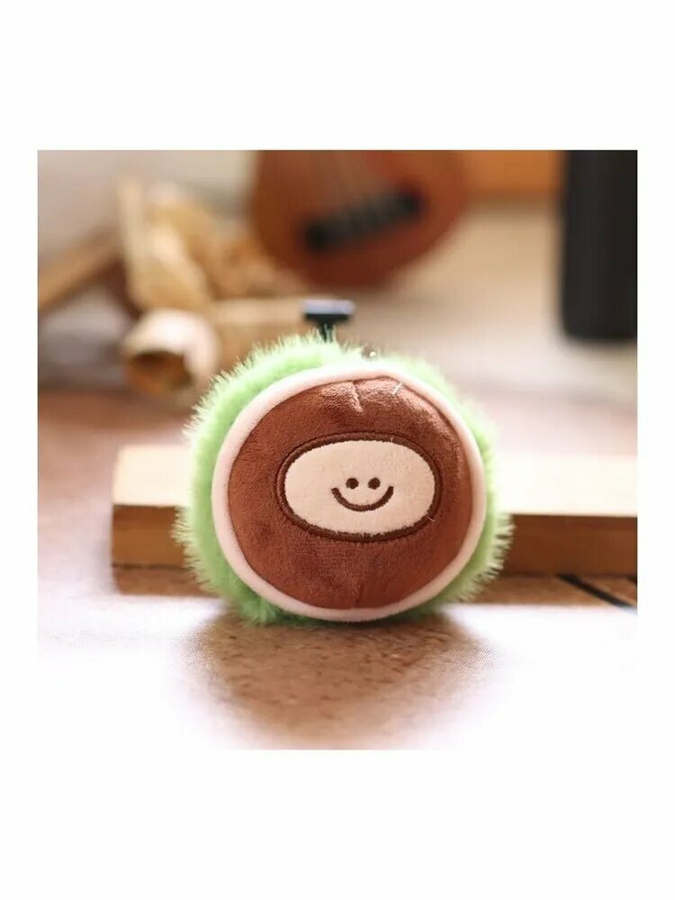 Ключница каштановая мягкая плюшевая игрушка из пп хлопка брелок для сумки подарок для детей подростков зеленый