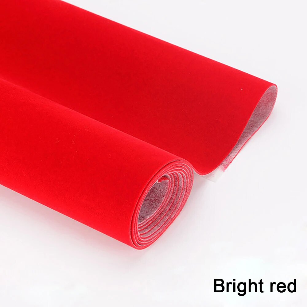 Самоклеящаяся флокированная бархатная ткань 20x30 см Красный, Bright red