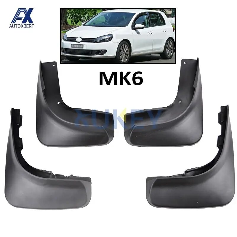 Передние и задние брызговики для Volkswagen VW Golf 6 Mk6 2009 2010 2011 2012, комплект формованных брызговиков, брызговиков