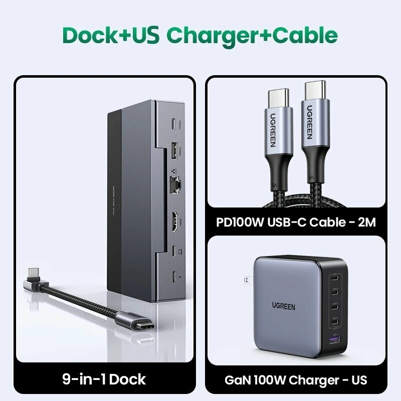 UGREEN Док-станция 9-в-1 для Steam Deck US Charger Set