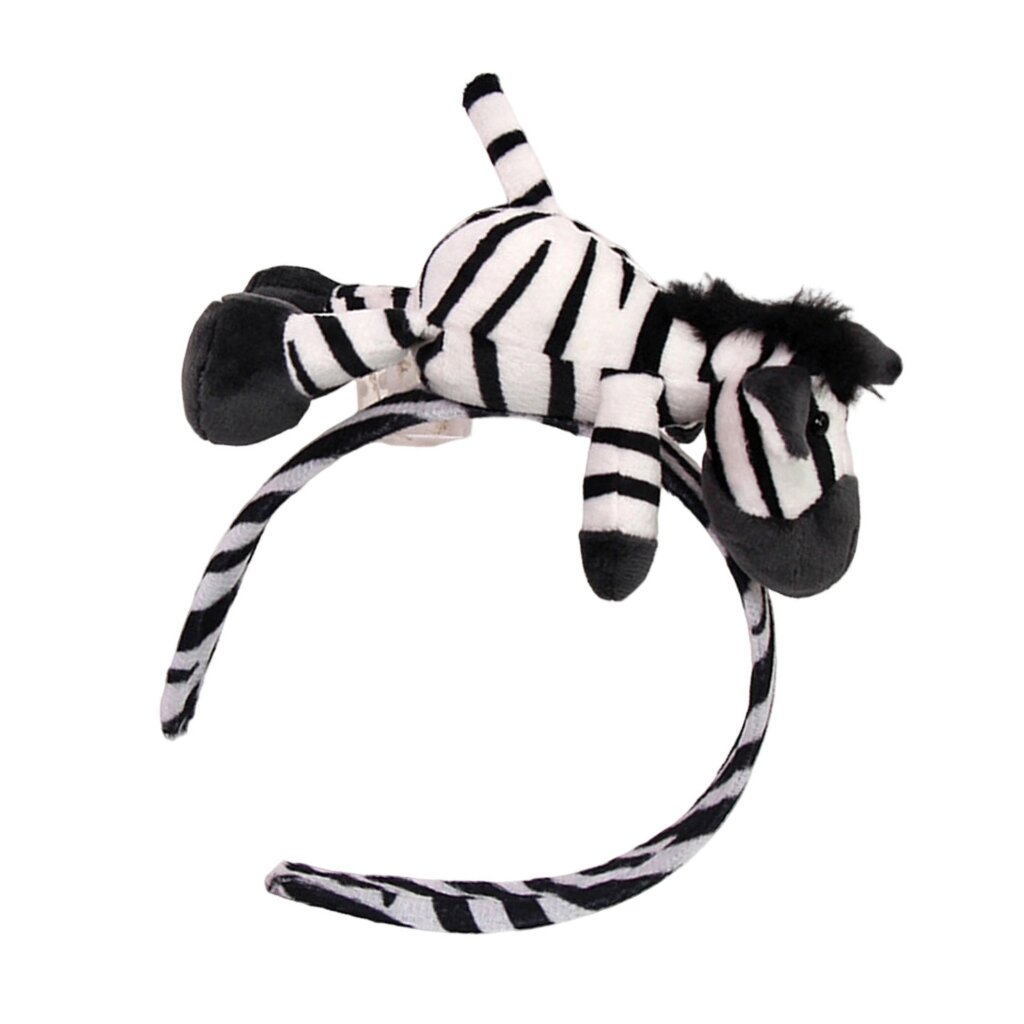 Повязка на голову с изображением зебры лесное животное кукла на голову-Лежащая зебра на боку