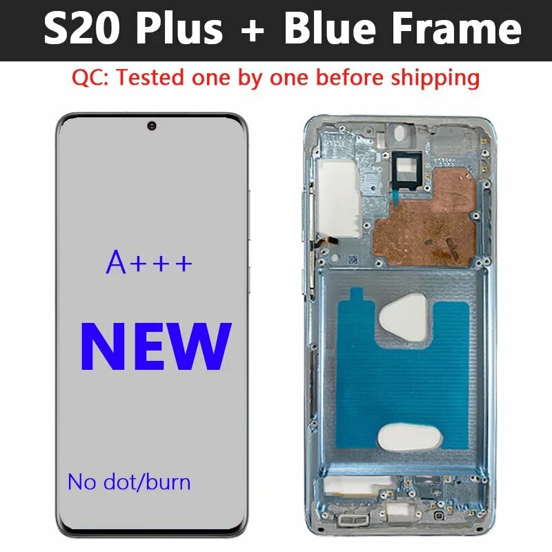 Super AMOLED OLED s20 Plus ЖК-дисплей для Samsung Galaxy S20 Plus G986 дисплей AMOLED Blue Frame