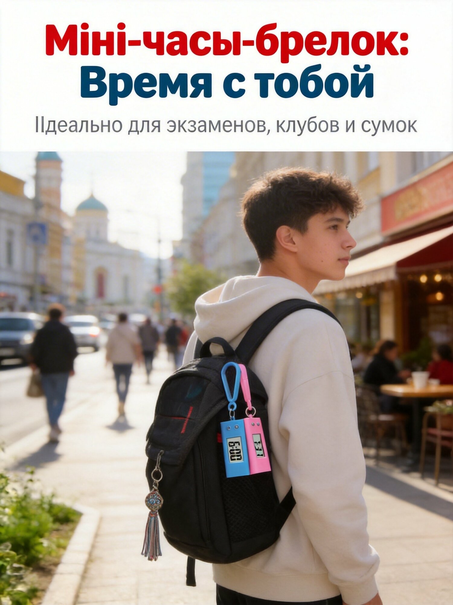 Мини-часы-брелок с LCD дисплеем, бесшумные для экзаменов и повседневной носки, на ключи/сумку, ABS, батарейка AG3