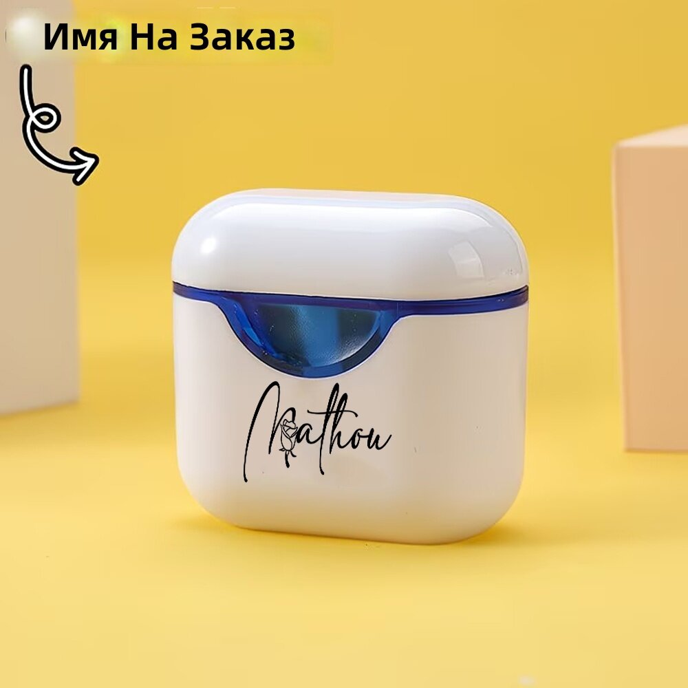 Ручная точилка для карандашей с двумя отверстиями и гравировкой имени, синяя, портативная школьная канцелярия, подарок учителю, одноклассникам и семье на день рождения и Рождество
