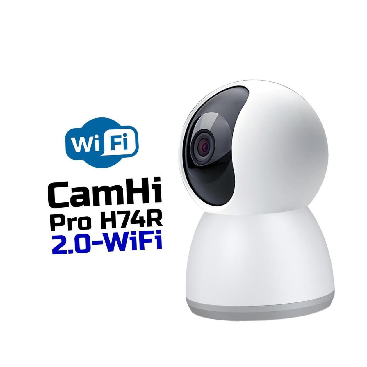 Беспроводная Wi-Fi миниатюрная поворотная IP камера 2mp Cam Hi Pro H74R(2.0)WiFi (A65272DO) с записью на SD, с датчиком движения и определением человека. Встроенные микрофон и динамик.