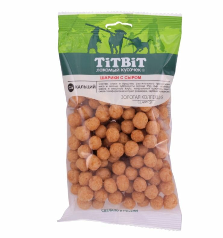 Titbit Лакомство для собак Шарики с сыром, 95 г, 2 уп