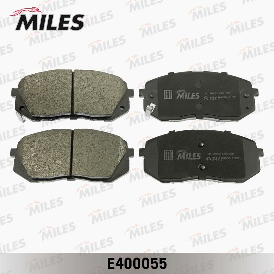 Колодки тормозные HYUNDAI ix35 10-/KIA SPORTAGE 10-/CARENS 02- передние MILES E400055