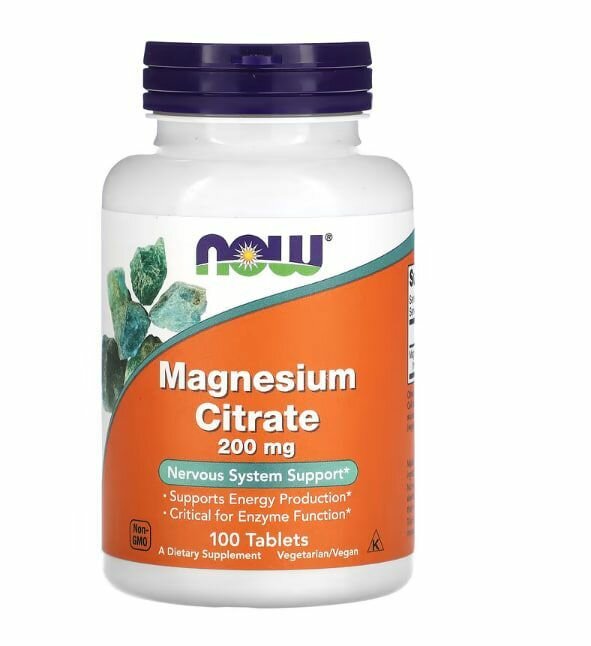 Now Foods Magnesium citrate 200 мг 100 таблеток