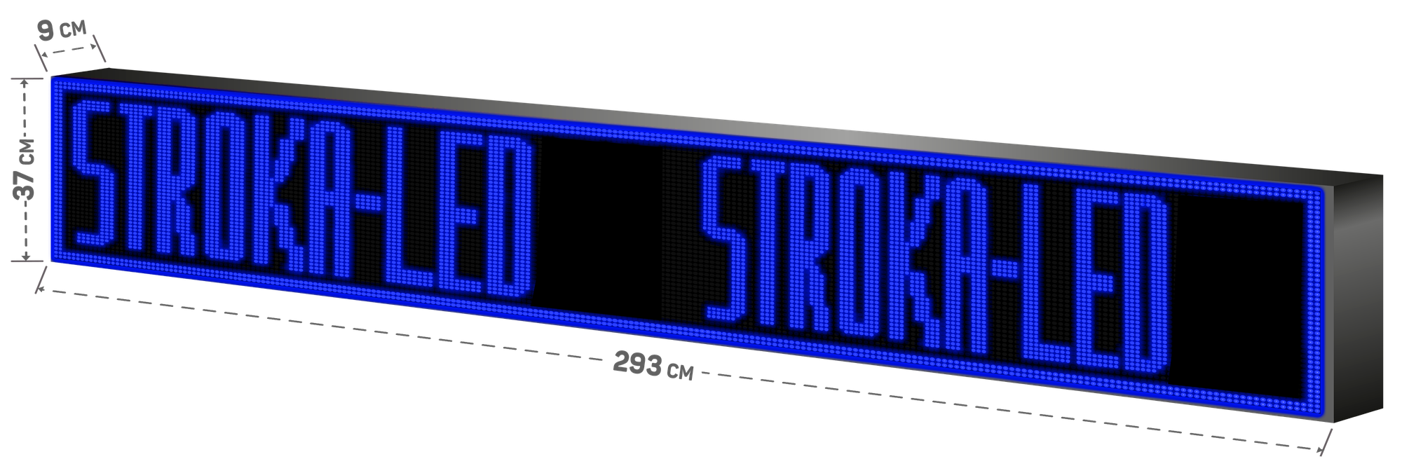 Бегущая строка/ Led /рекламная вывеска/ панель/293х37см