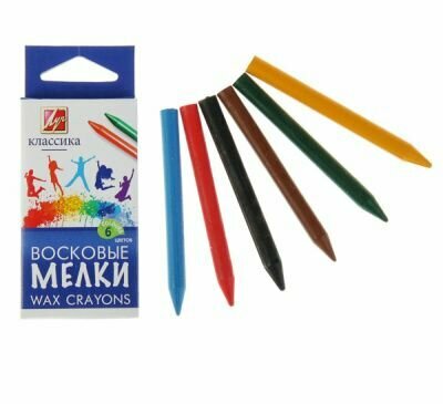 Мелки восковые круглые 8*90 "Классика" 6 цветов
