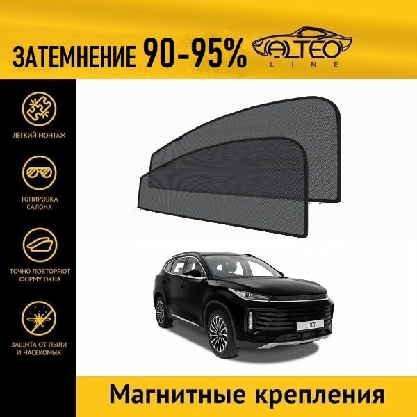 Автошторки ALTEO PREMIUM на Exeed TXL, 1 restyle (2020-н. в.) на передние двери на магнитах