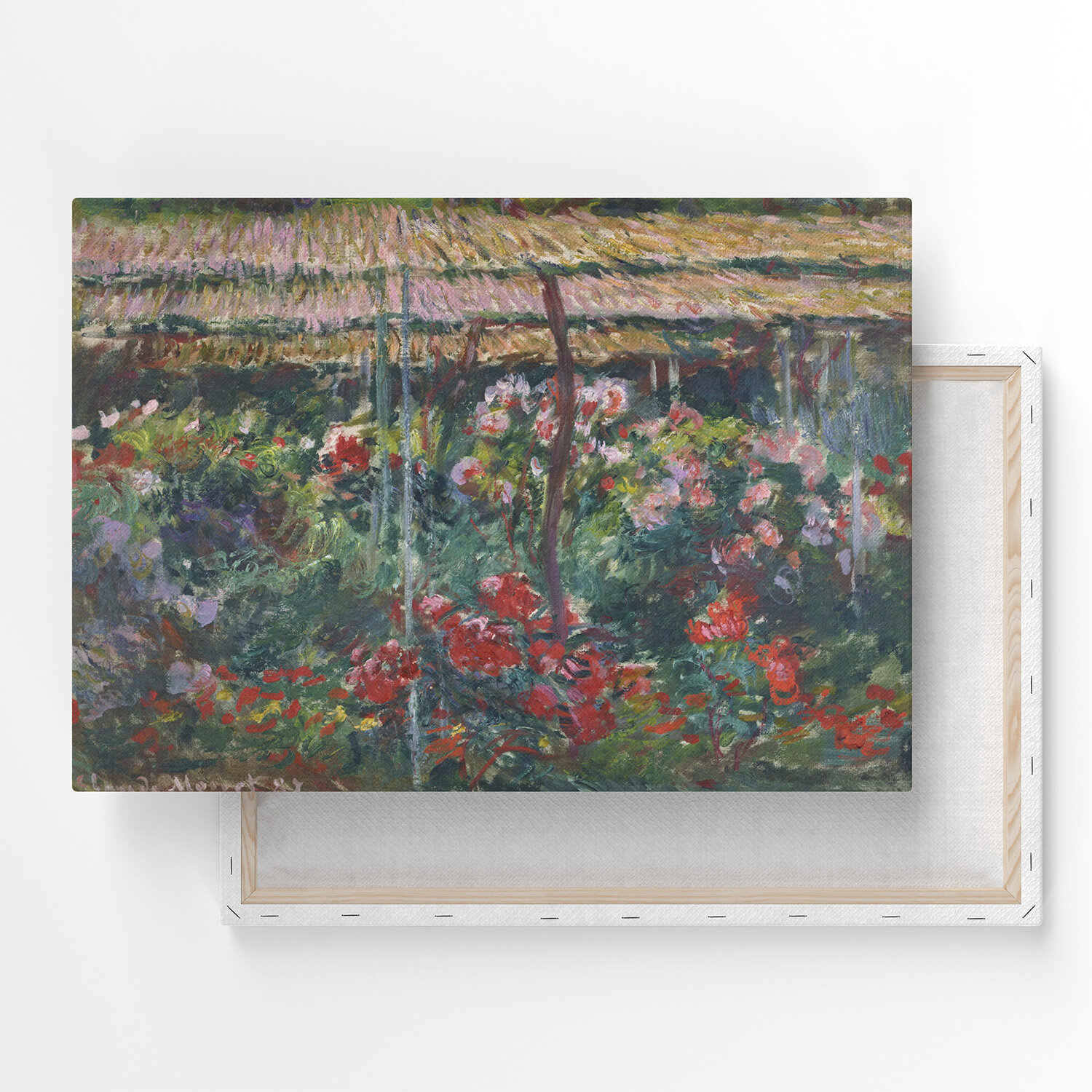 Картина на холсте, репродукция / Клод Моне - Пионовый сад / Размер 40 x 53 см