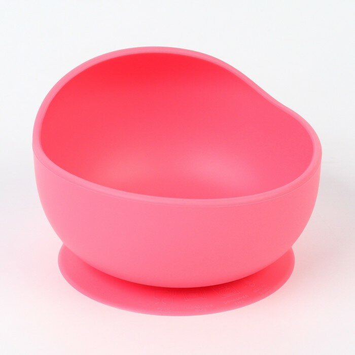 Тарелка детская, на присоске 300мл, Крошка Я, 12х8х5, розовый