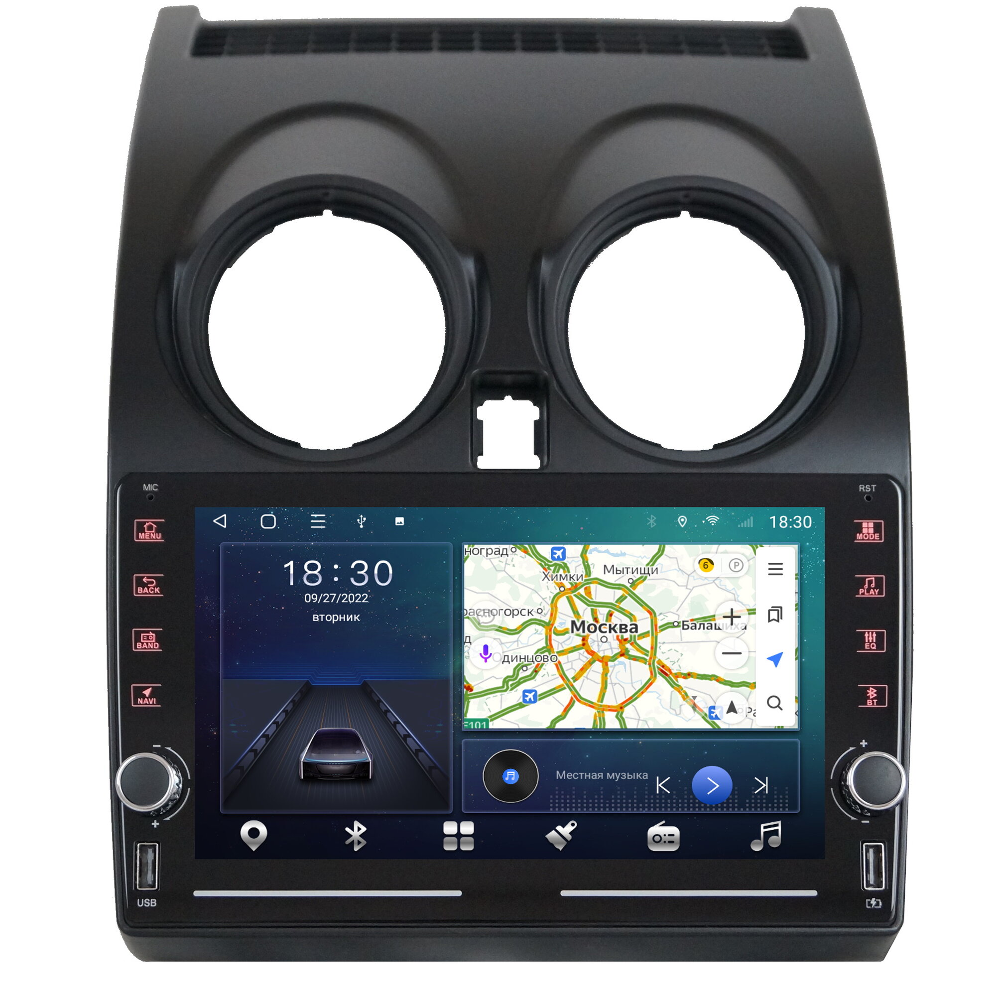 Магнитола R320 Ниссан Кашкай 2008-2013 Nissan Qashqai J10 - Android 11 - Процессор 8 ядерный - CarPlay - QLED - DSP 36 полос - 4G(Sim)