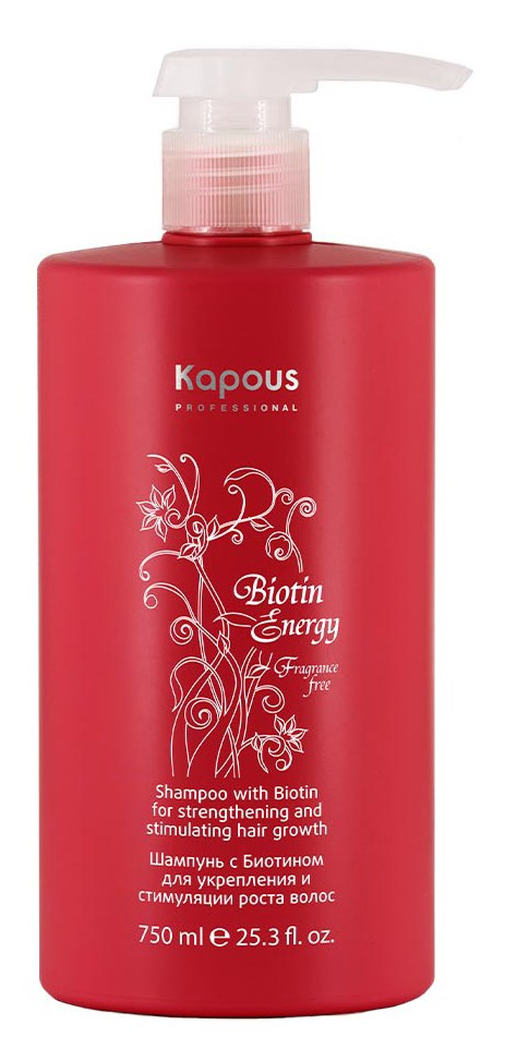 Шампунь Kapous Professional Шампунь с биотином для укрепления и стимуляции роста волос, 750 мл