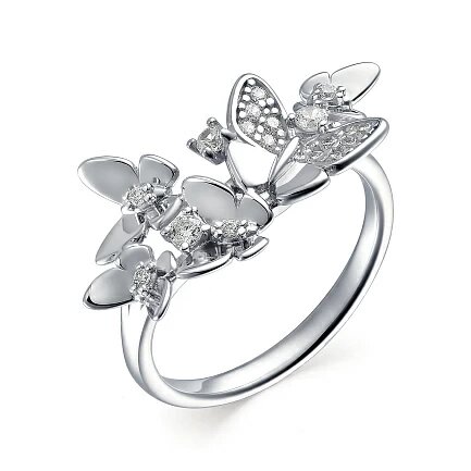 Кольцо АЛЬКОР, серебро, 925 проба, фианит