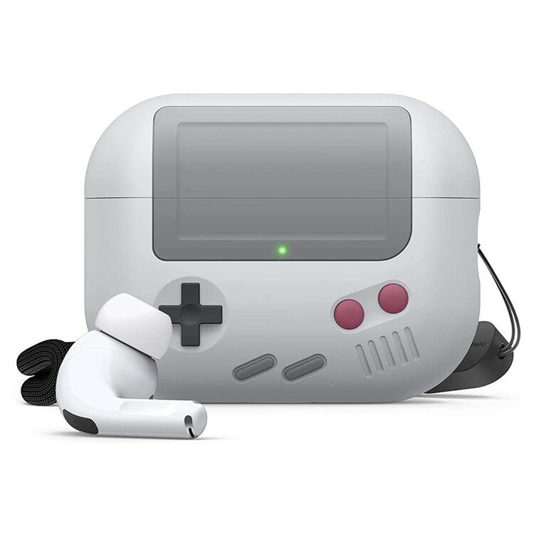 Чехол Elago для AirPods Pro 2 (all), Unique AW5 Game console с ремешком светло-серый