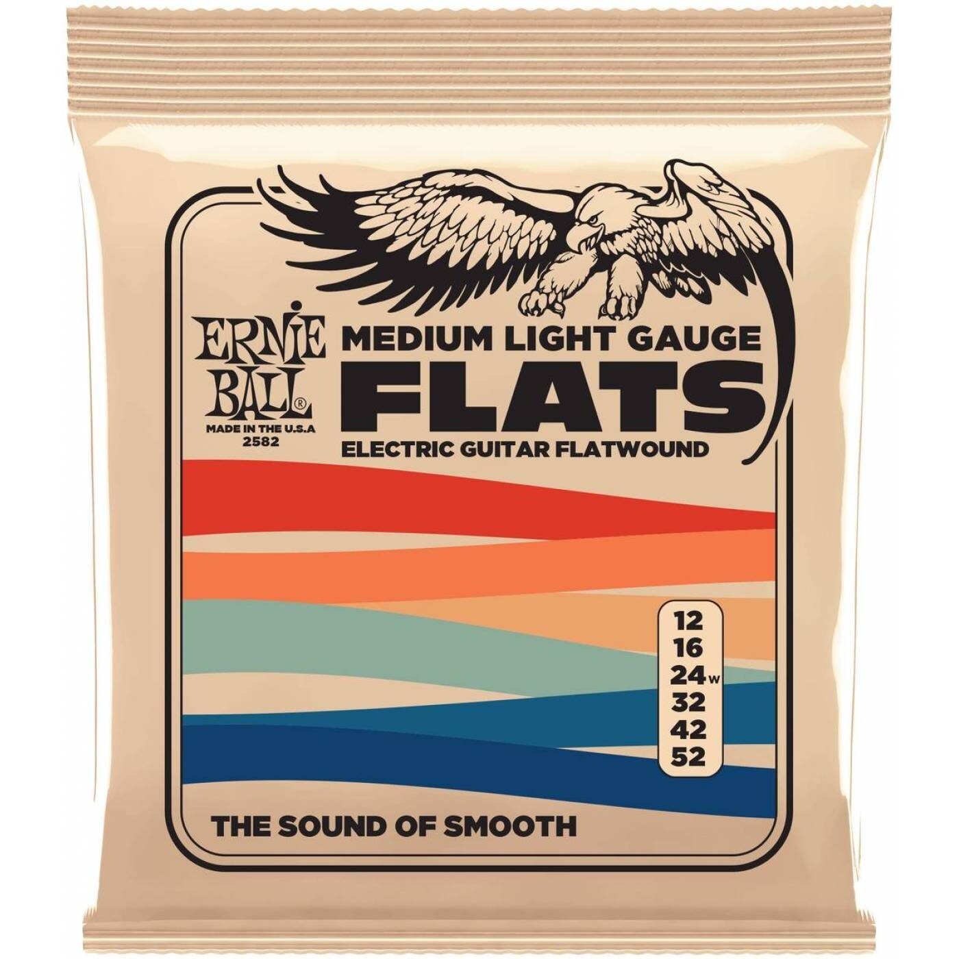 Струны для электрогитары ERNIE BALL 2582 Flatwound Medium Light 12-52