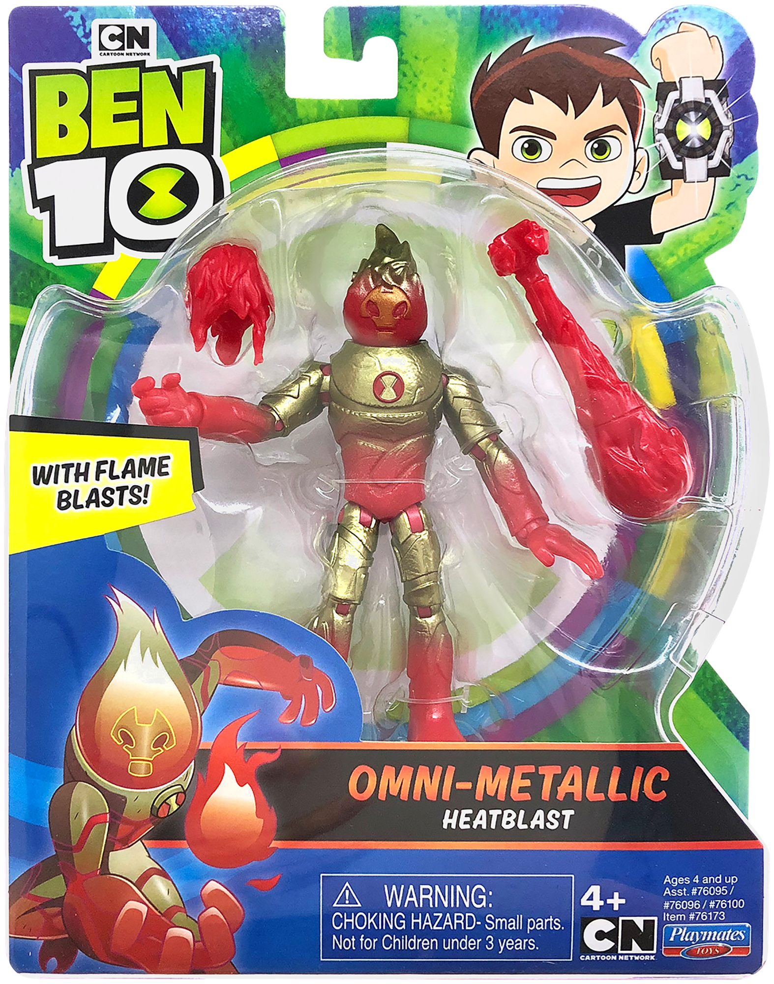Ben 10 Фигурка Человек-огонь Металлик, 12,5 см, 76173