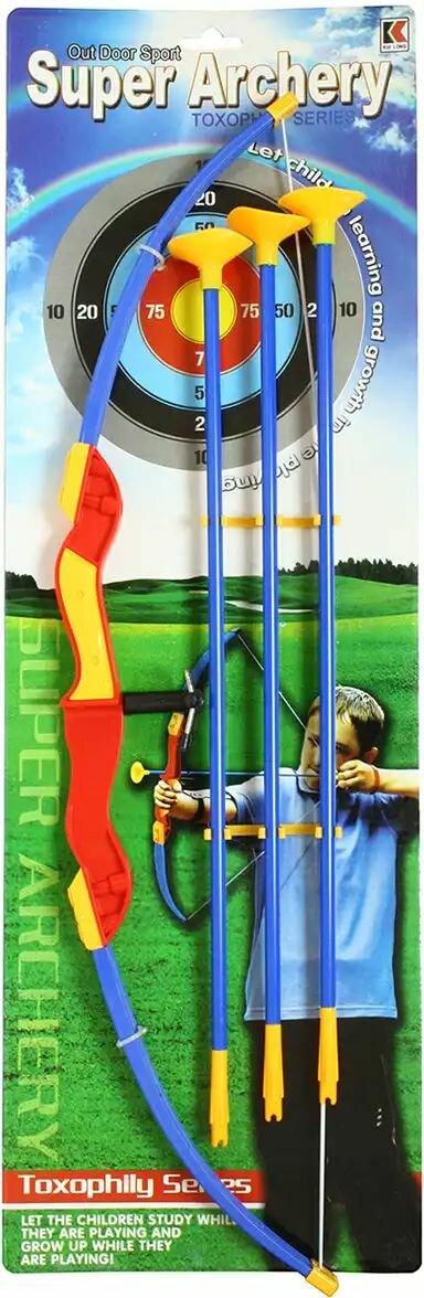 Игрушечное оружие лук со стрелами и мишенью (длина 58 см)