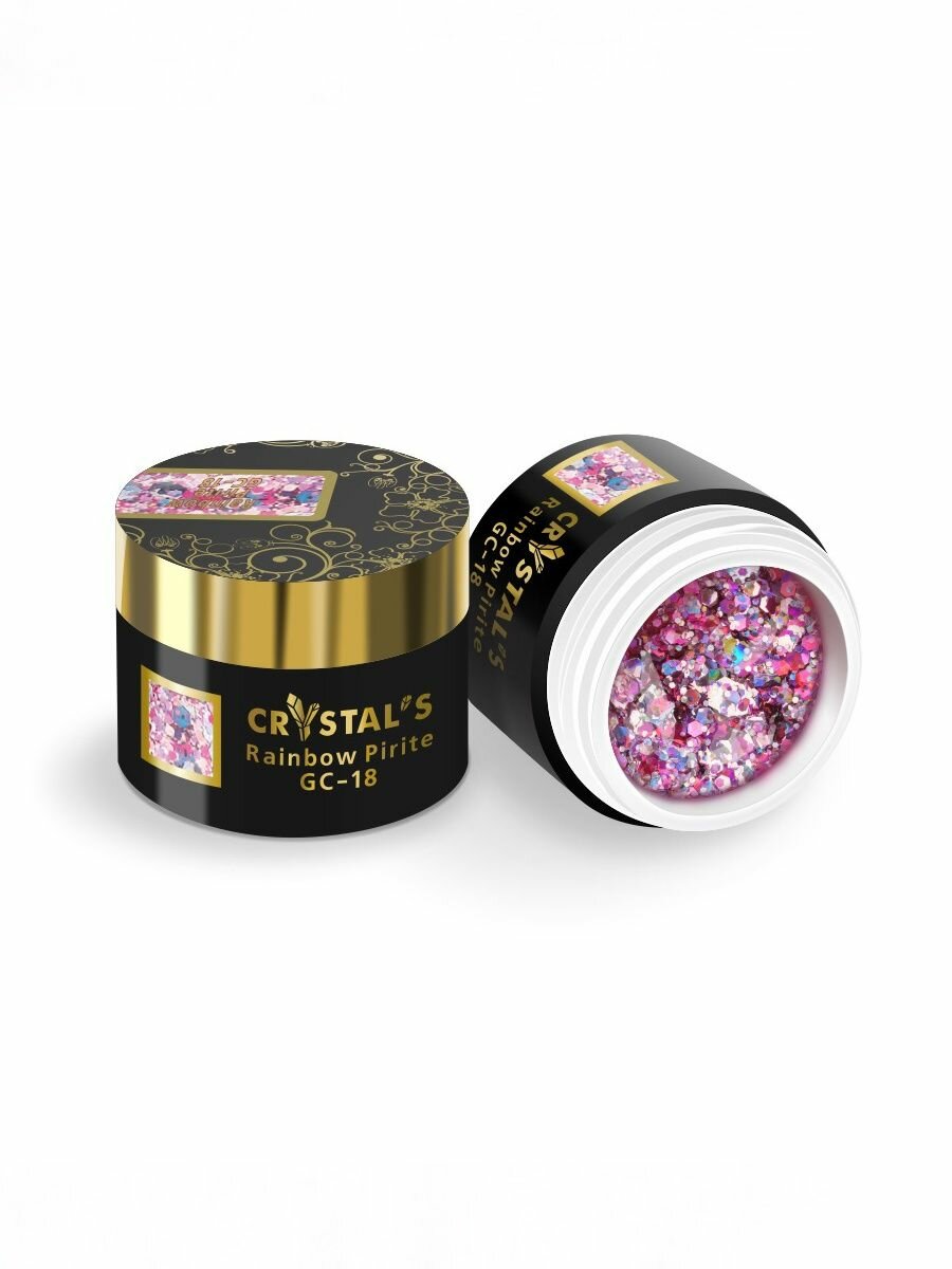 Nail Club Гель-краска для ногтей с блестками GC-18 Rainbow Pirite 5 мл