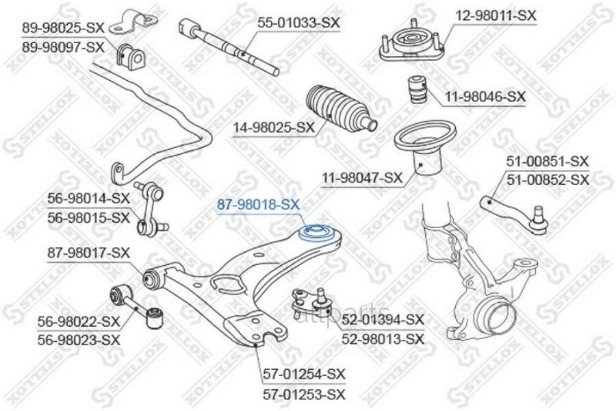 STELLOX 8798018SX сайлентблок рычага зад!\ Toyota Avensis 97-03