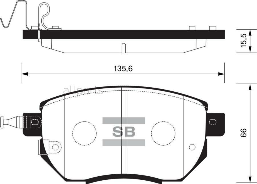 SANGSIN BRAKE SP2107 Колодки тормозные дисковые, передние