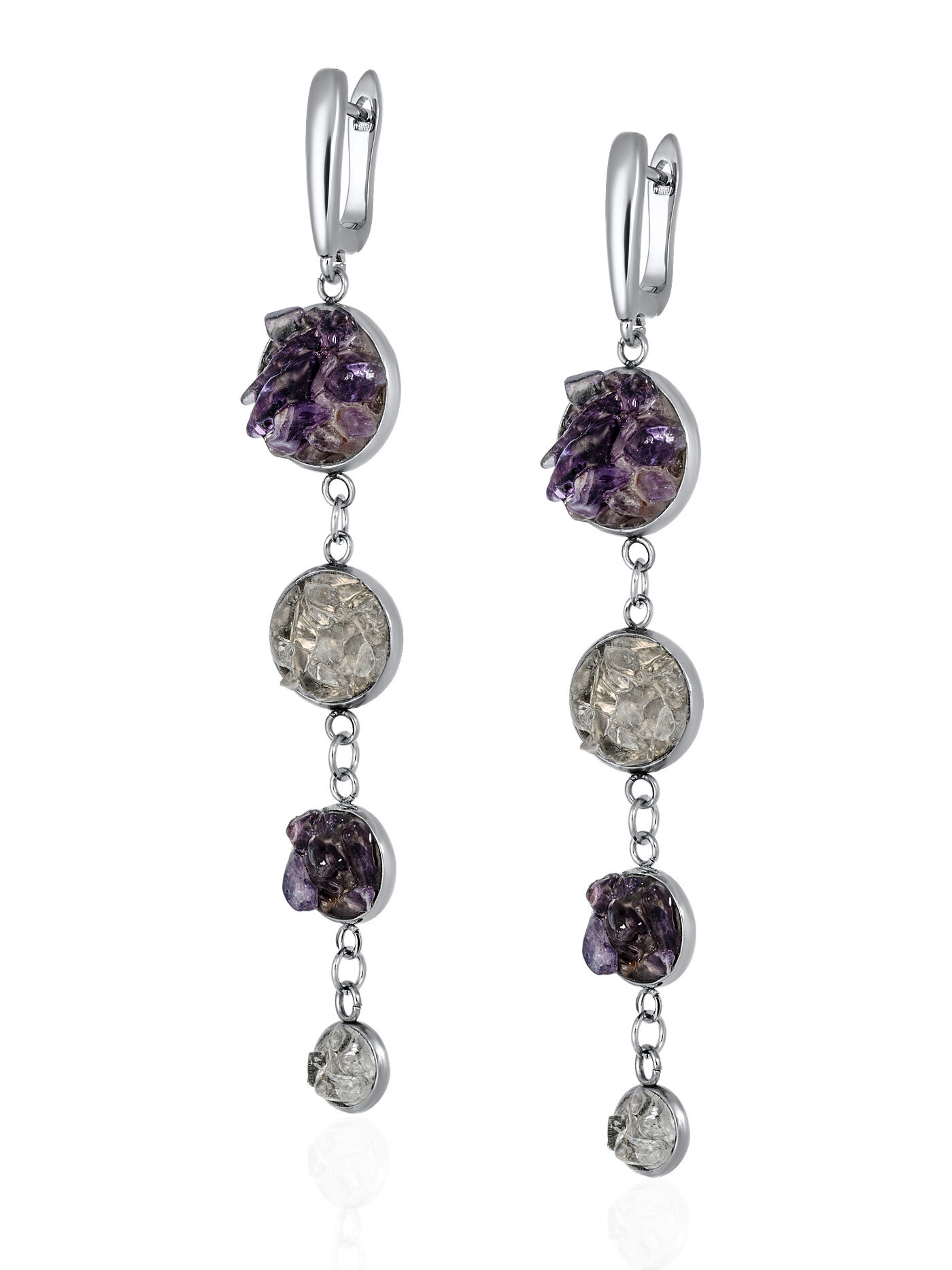 Серьги, горный хрусталь