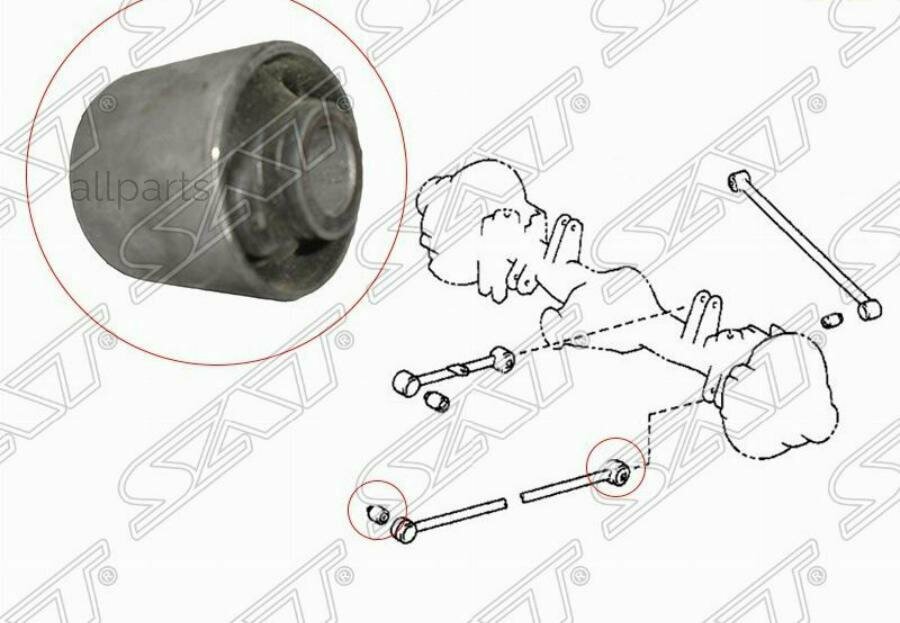 SAT ST-48702-60040 Сайлентблок рычага Toyota Land Cruiser (J80) 89-97 / Highlander 07-13