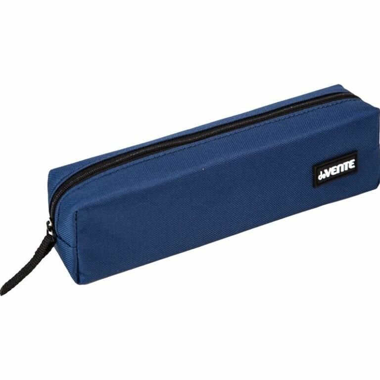 Пенал "deVENTE. Blue" 21x6x4 см, синий прямоугольный, для 30 предметов, текстильный, на молнии